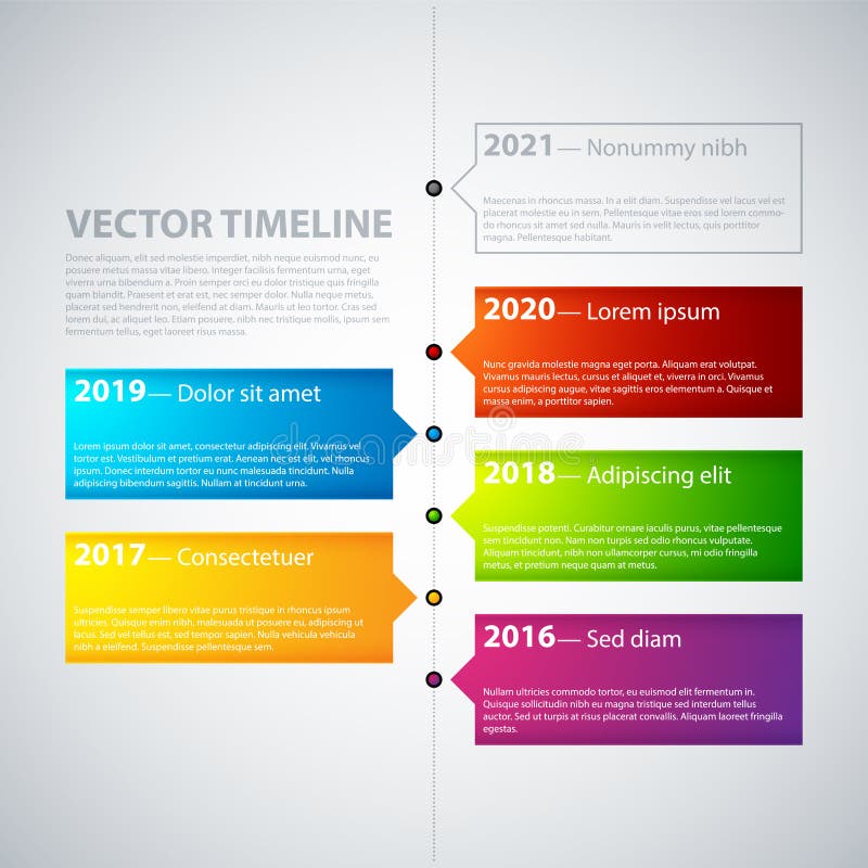 Vector Timeline Template with Colorful Tabs Stock Vector - Illustration ...
