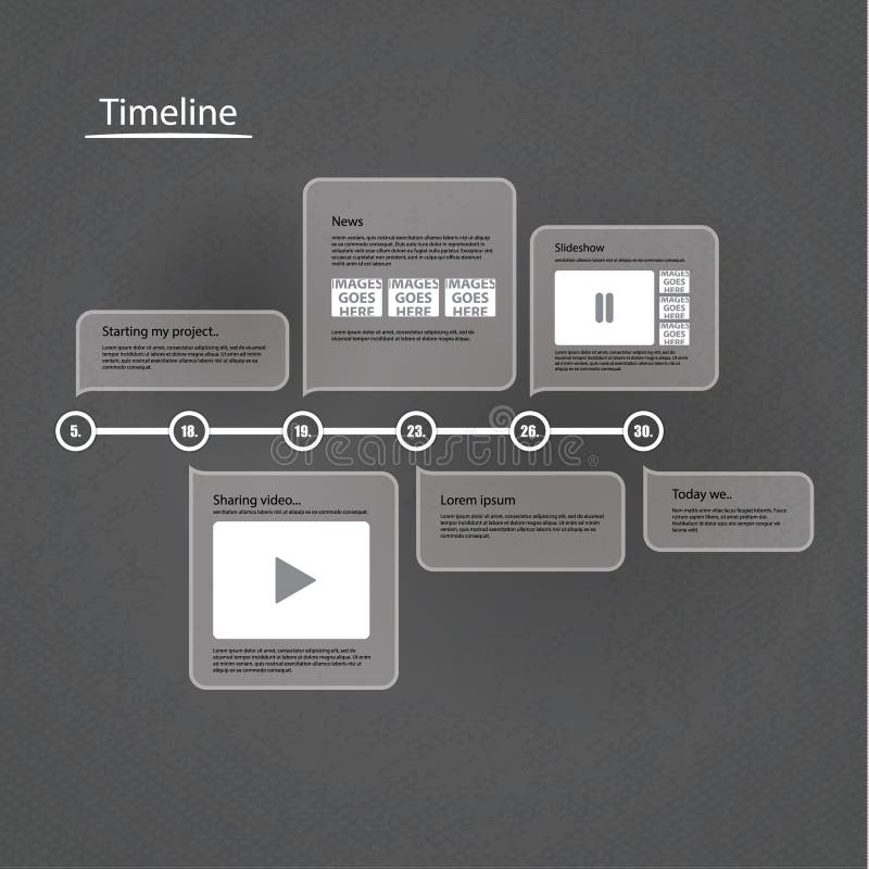 Vector Timeline Template. Modern Flat Design in Trendy Colors Stock ...