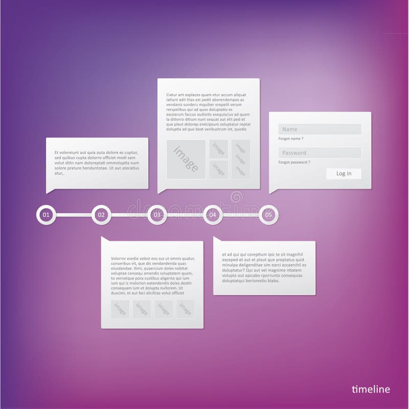 Vector Timeline Template - Minimal Design with Place for Your in Stock ...