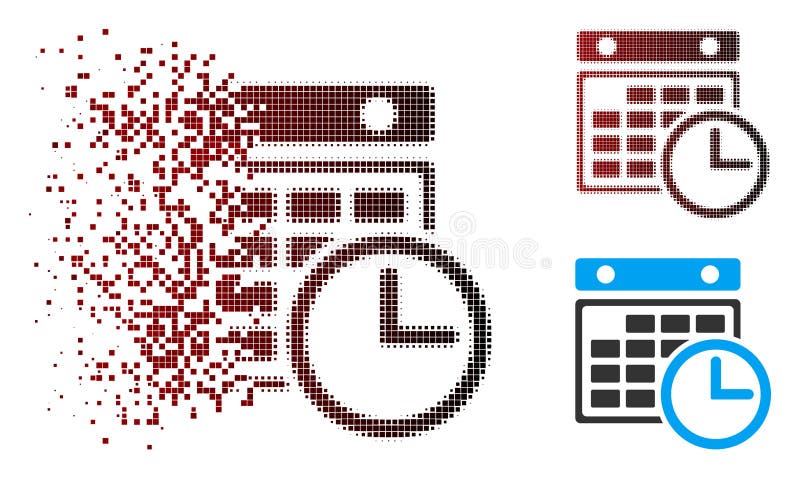 Shredded Pixel Halftone Timetable Icon Stock Vector - Illustration of ...