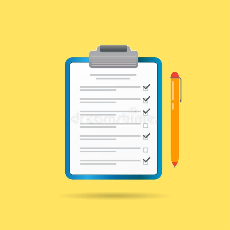 Vector To-Do List or Checklist Icon. Stock Vector - Illustration of ...