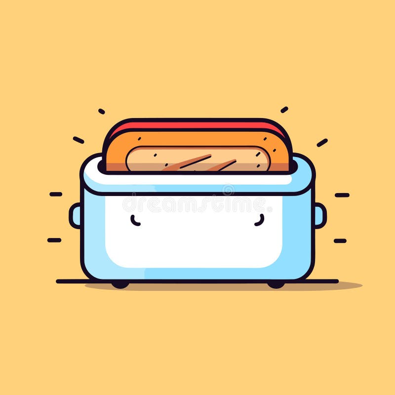 Vector of a Toaster Cooking a Hot Dog Stock Vector - Illustration of ...
