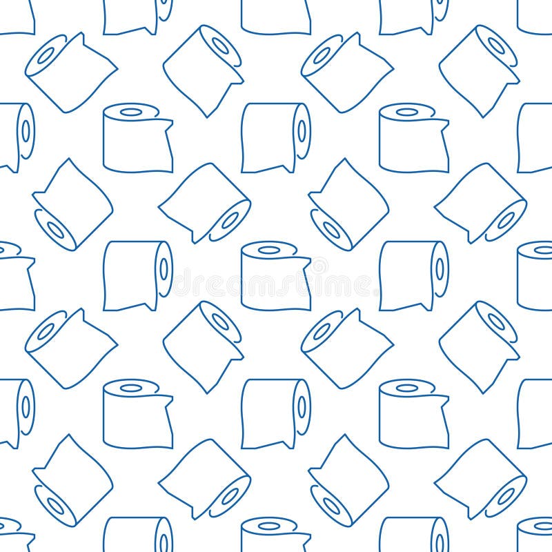 Toilet Paper Vector Minimal Outline Seamless Pattern Stock Vector ...