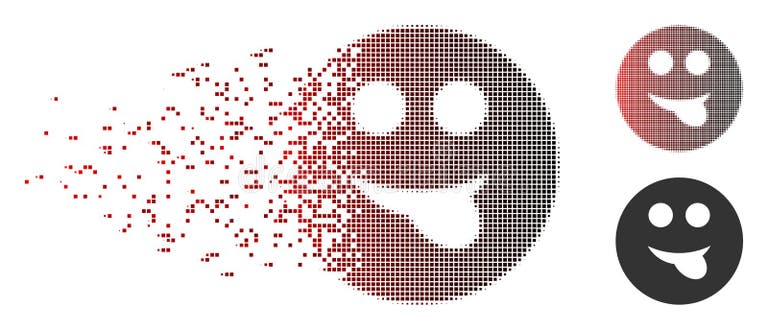 Sparkle Pixel Halftone Tongue Smiley Icon Stock Vector - Illustration ...