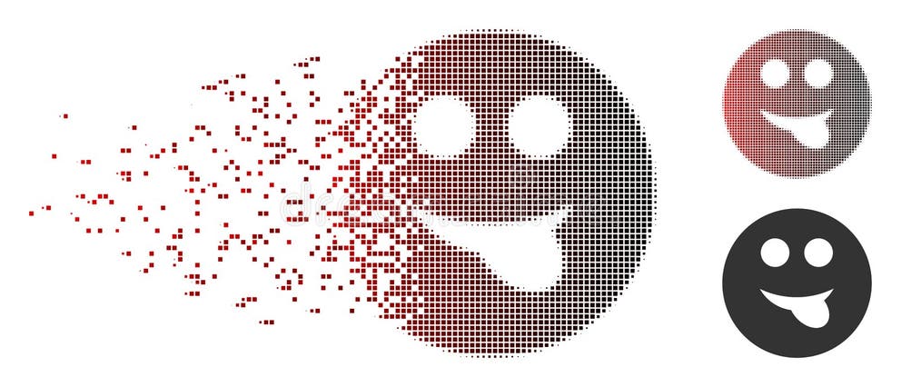 Sparkle Pixel Halftone Tongue Smiley Icon Stock Vector - Illustration ...
