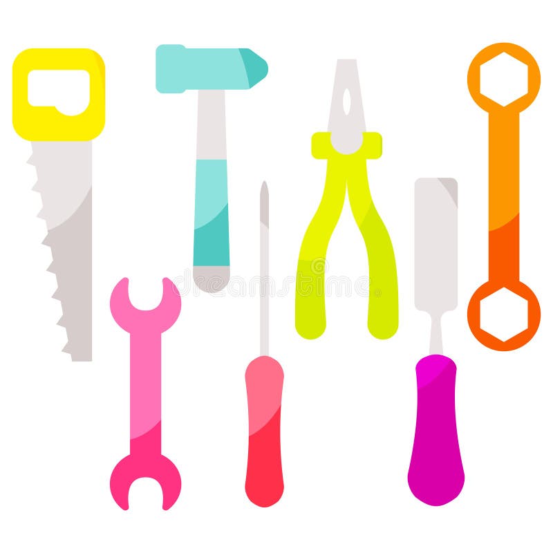 Vector Tools Equipment Icon Set. Stock Vector - Illustration of ...