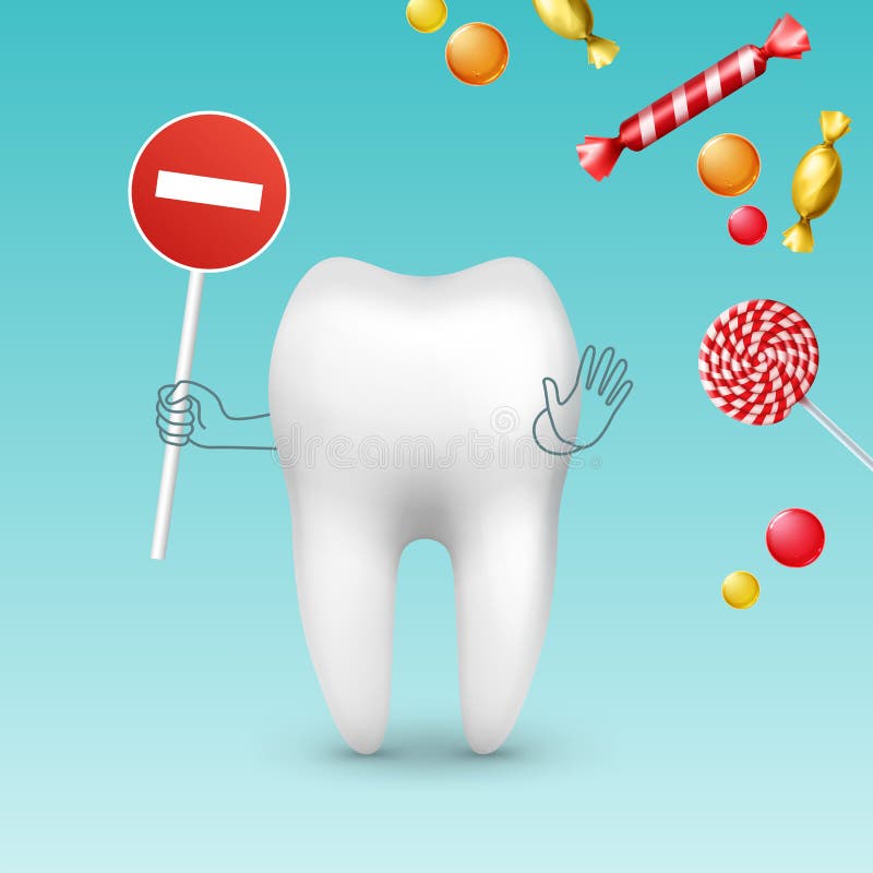 Tooth against sweets stock vector. Illustration of safety - 99283628
