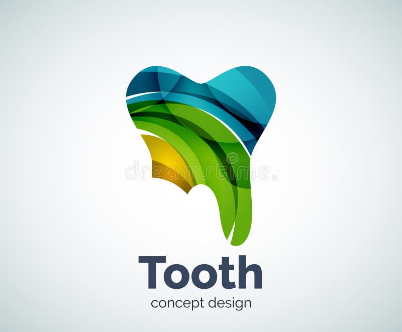 Vector tooth logo template stock vector. Illustration of green - 78264190