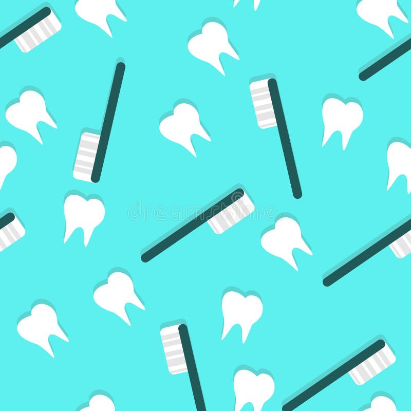 Seamless Texture with Cartoon Teeth Stock Vector - Illustration of ...