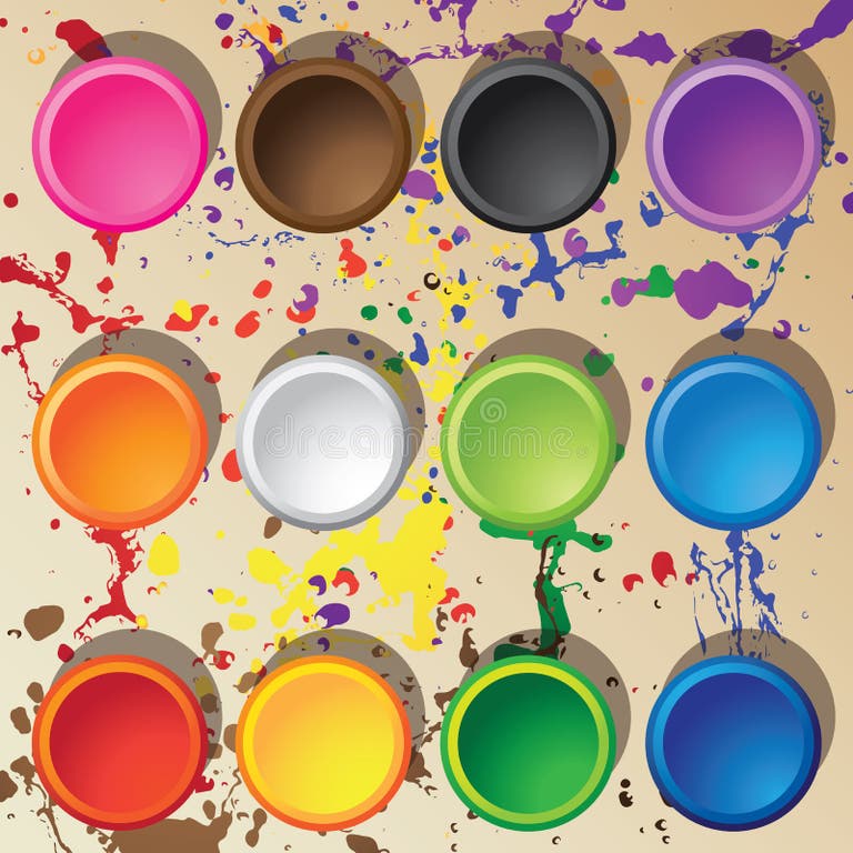 Vector Top View of 12 Colors Stock Vector - Illustration of idea ...