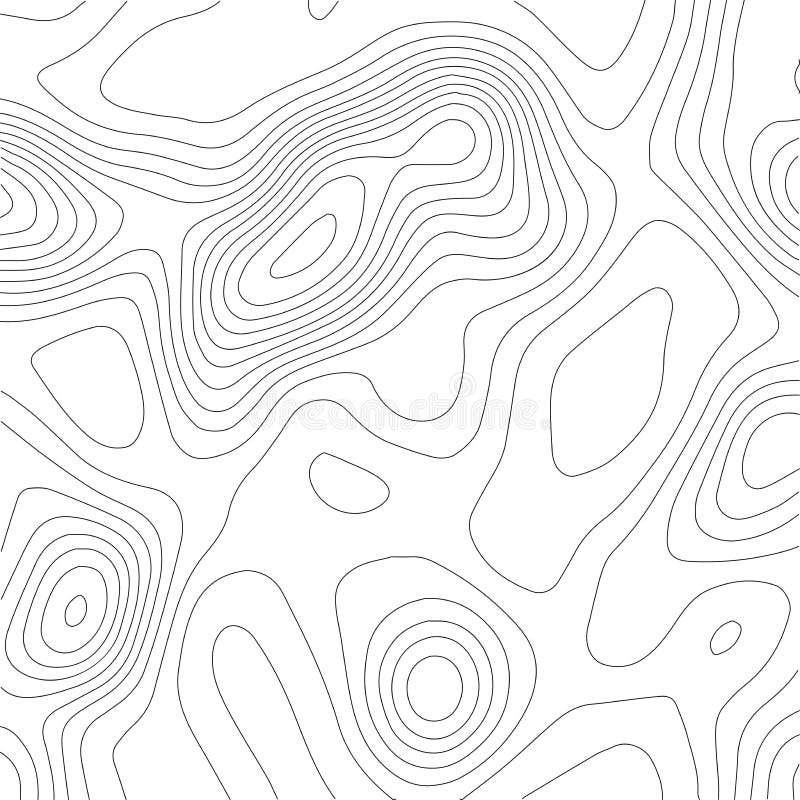 Vector Topographic Contour Map. Curved Lines on White Background ...