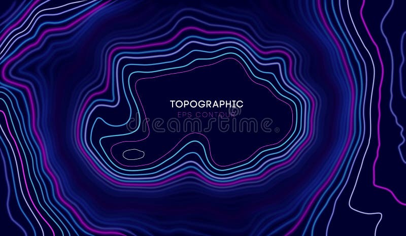 Vector Topographic Map with Blur Effect Contour Background. Topo Map ...