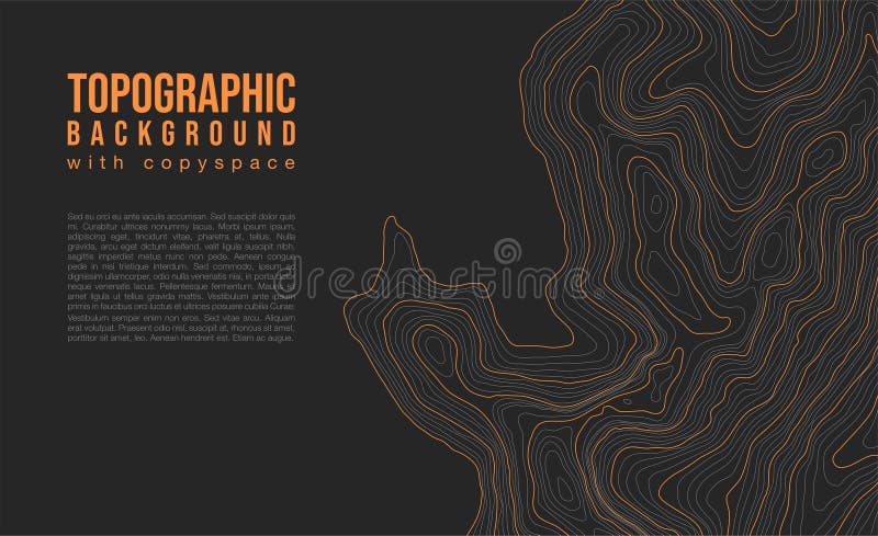 Vector Topographic Map in Neon Colors on a Dark Background with ...