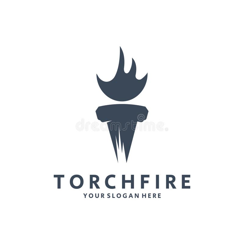Vector Torch Fire Logo Template Stock Vector - Illustration of isolated ...