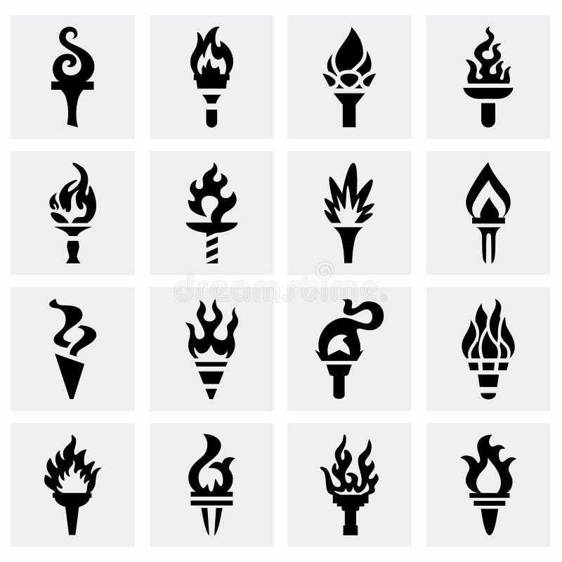 Vector Torch icon set stock vector. Illustration of bright - 59482831