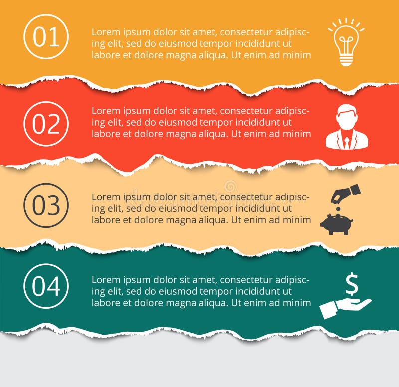 Vector Torn Pages for Infographic. Stock Vector - Illustration of ...