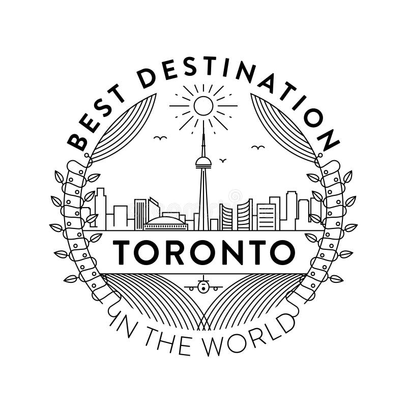 Vector Toronto City Badge, Linear Style Stock Illustration ...