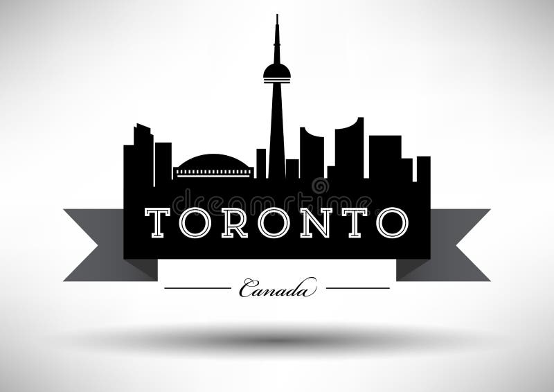 Vector Toronto City Skyline Design Editorial Stock Photo - Illustration ...