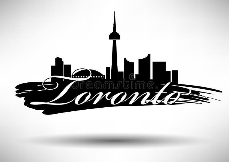 Vector Toronto City Skyline Design Editorial Photo - Illustration of ...