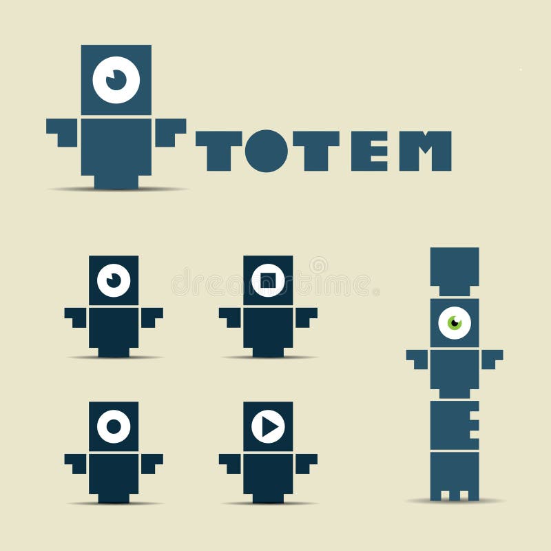 Vector Totem Logo and Character Stock Vector - Illustration of tribal ...