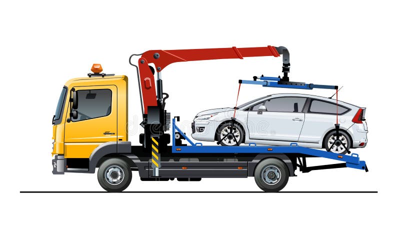 Vector Tow Truck Template Isolated on White Stock Vector - Illustration ...