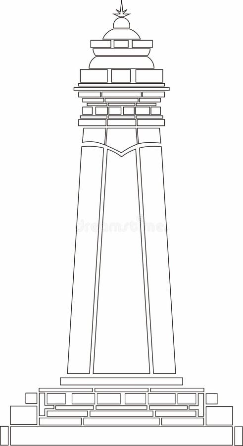 Vector Tower Lines that Can Be Edited Stock Vector - Illustration of ...