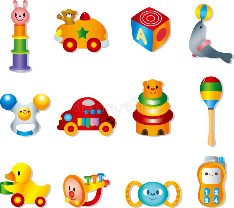 Vector Toy Icons. Baby Toys Stock Vector - Illustration of labyrinth ...