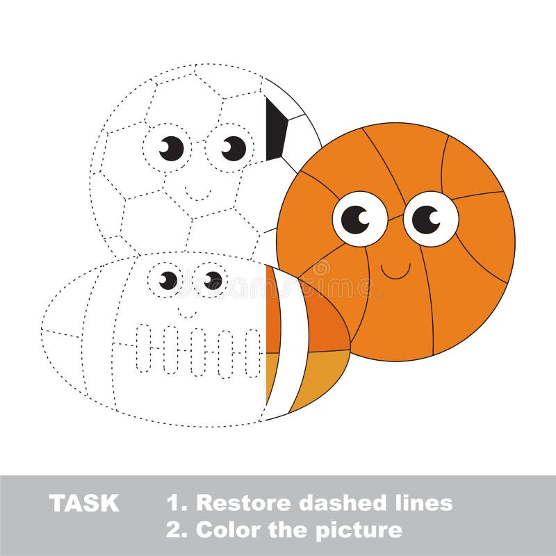 Vector Trace Educational Game for Preschool Kids. Stock Vector ...