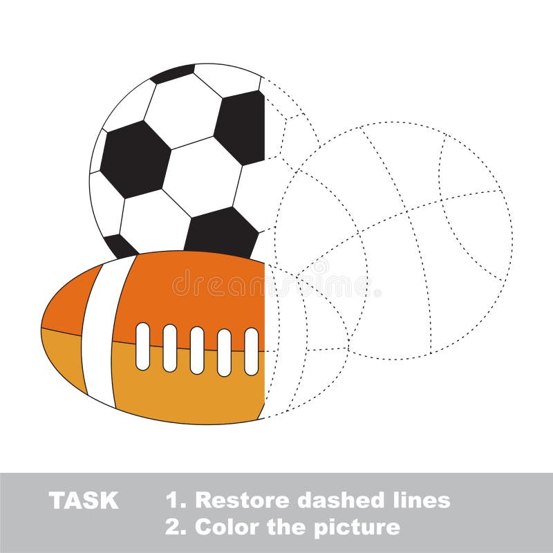 Vector Trace Educational Game for Preschool Kids. Stock Vector ...