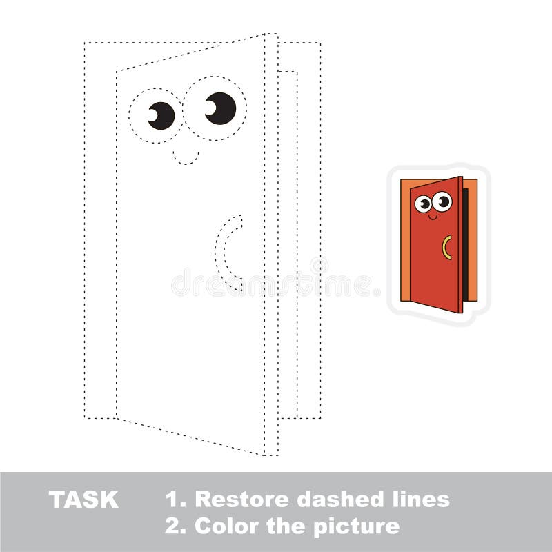 Vector Trace Educational Game for Preschool Kids. Stock Vector ...