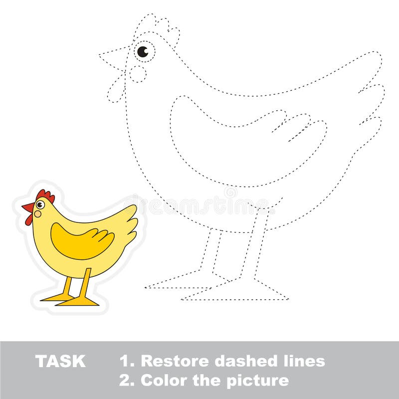 Vector Trace Educational Game for Preschool Kids. Stock Vector ...