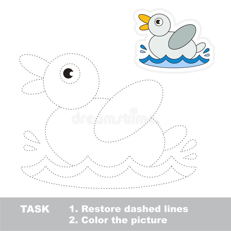 Vector Trace Educational Game for Preschool Kids. Stock Vector ...