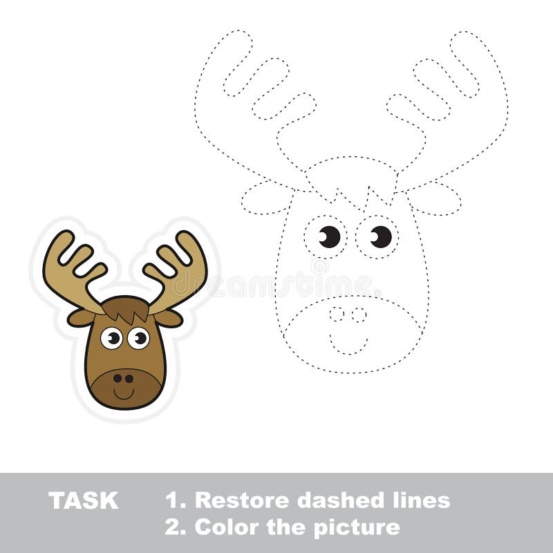 Vector Trace Game Elk To Be Traced Stock Illustrations – 3 Vector Trace ...