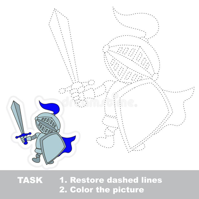 Vector Trace Game. Knight To Be Traced. Stock Vector - Illustration of ...