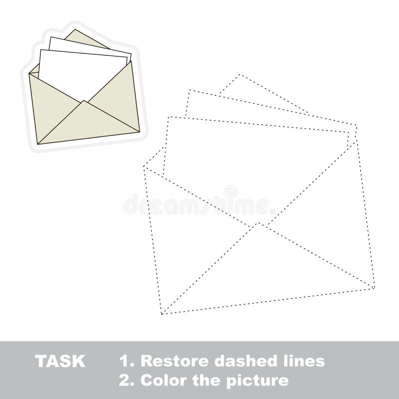 Vector Trace Game. Paper Envelope To Be Traced. Stock Vector ...