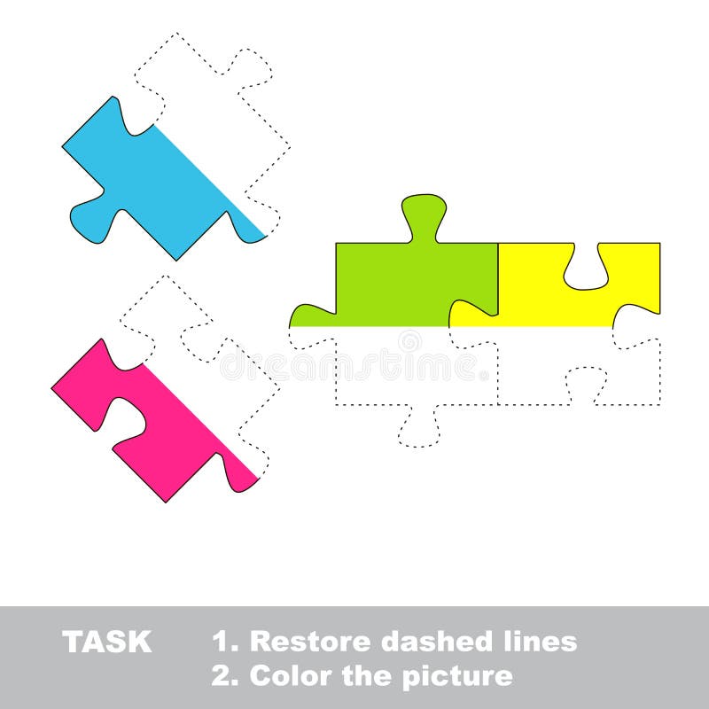 Vector Trace Game. Puzzle To Be Colored. Stock Vector - Illustration of ...