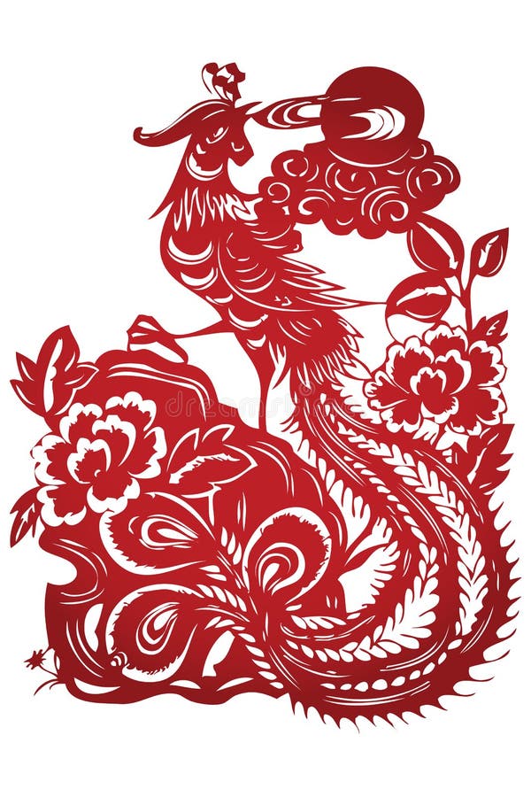 Dragon & Phoenix Paper-cut Stock Vector - Illustration of chinese ...