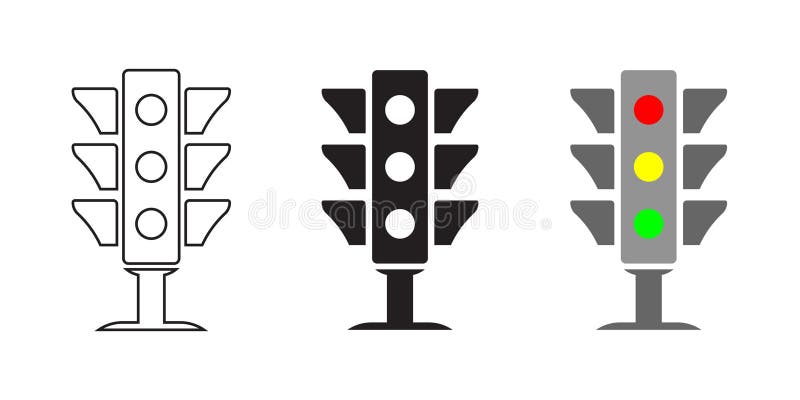 Vector Traffic Light Icon Set Stock Vector - Illustration of urban ...