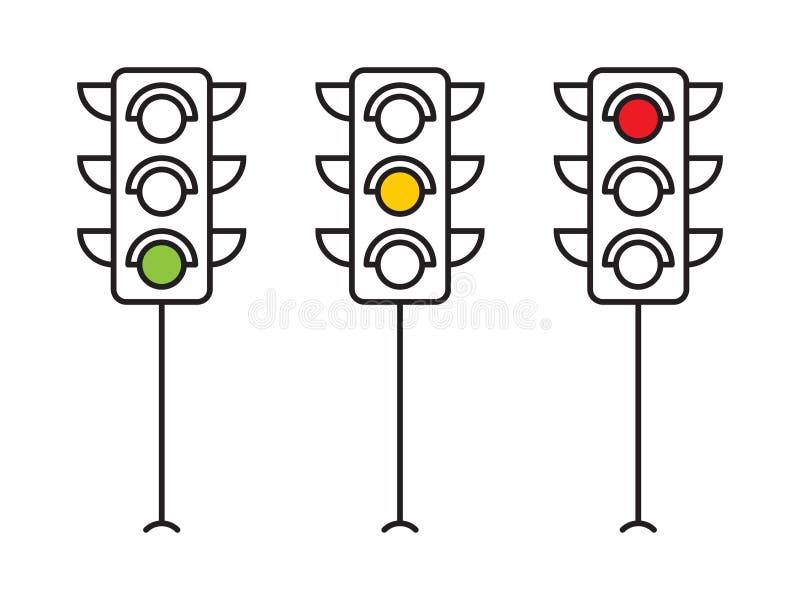 Traffic Light Icons. Vector Illustration Stock Illustration ...