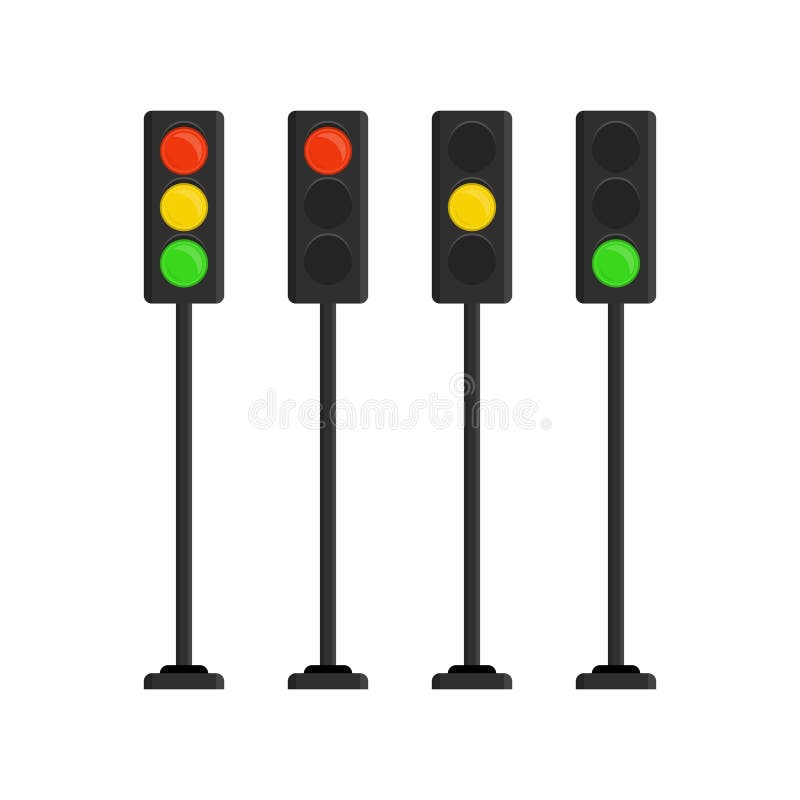 Vector traffic lights. stock vector. Illustration of guidance - 141748244