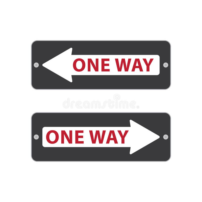 Vector Traffic Sign for One Way Stock Vector - Illustration of ...