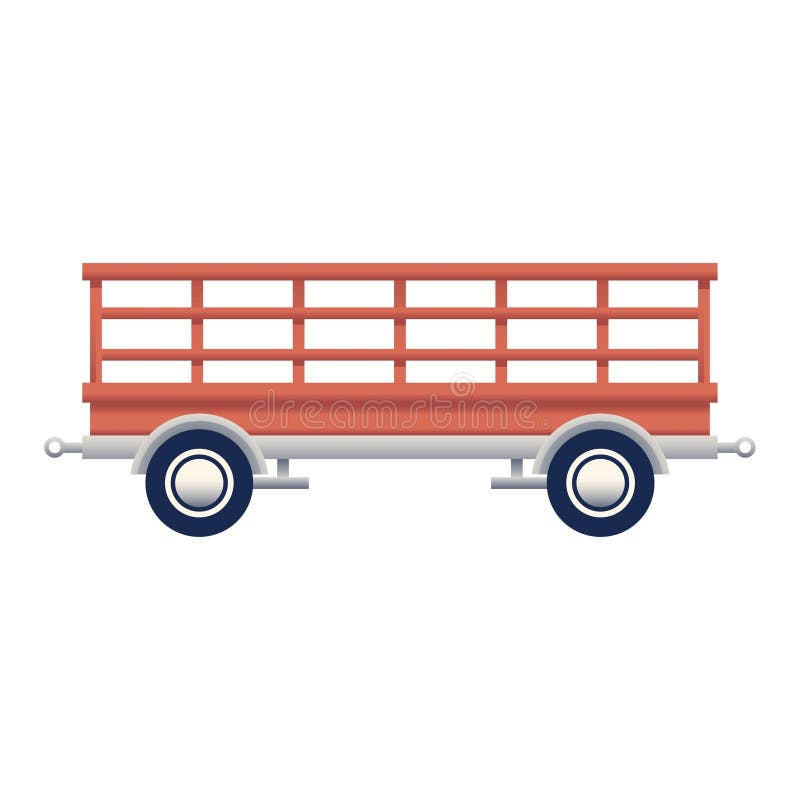 Vector Trailer Cartoon Art Deco Retro Illustration Isolated Stock ...