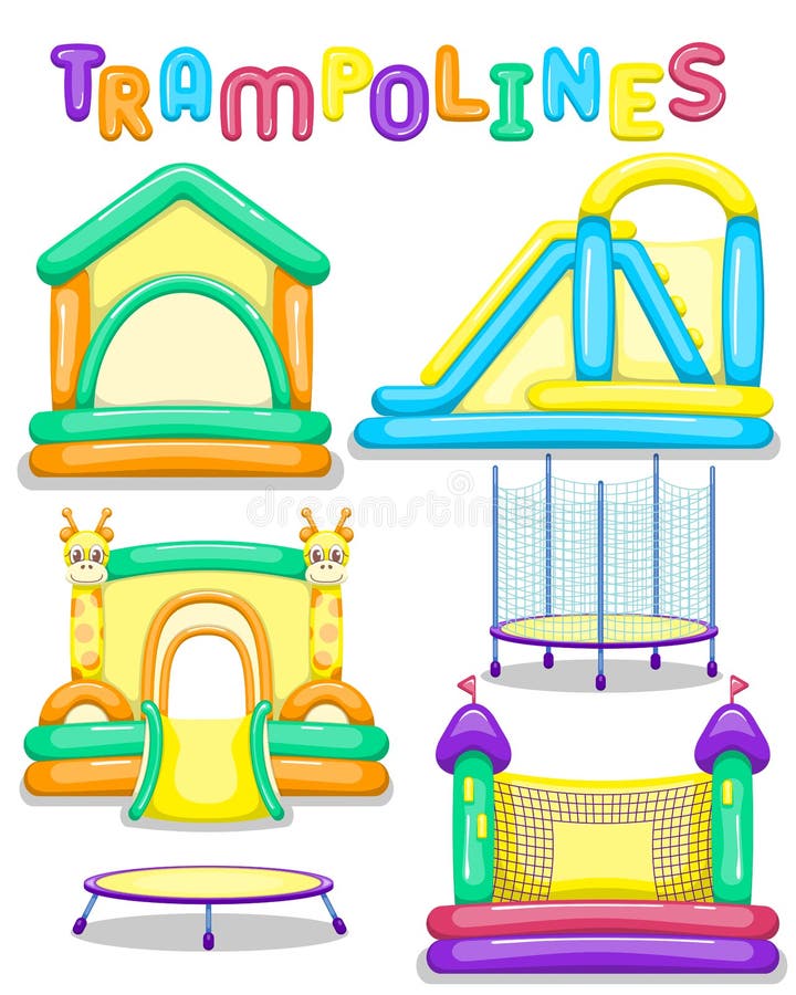 Vector Trampoline Park Card Stock Vector - Illustration of attraction ...