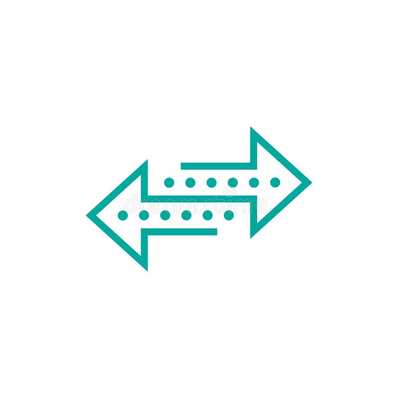 Vector Transfer, on the Way Icon. Two Opposite Horizontal Arrows ...