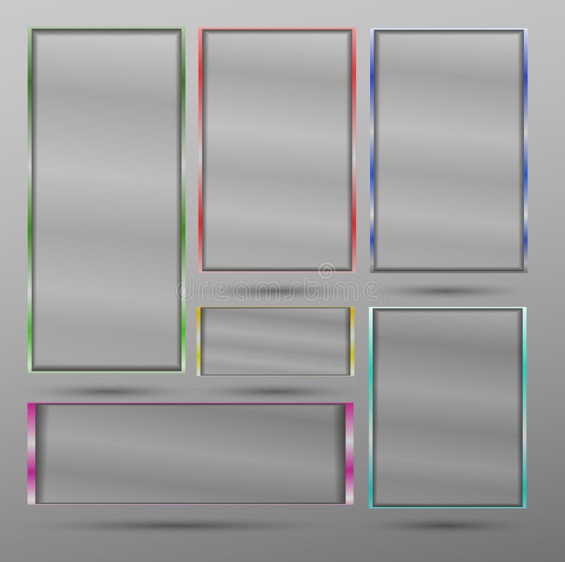 Vector Transparent Banner with Metal Frames Different Colors Stock ...