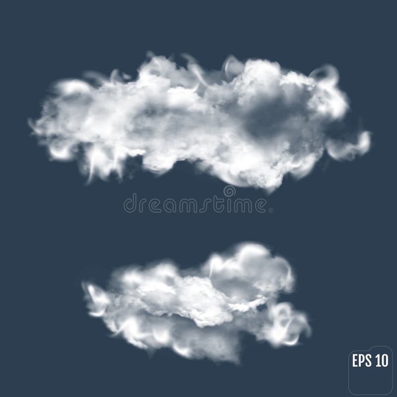Vector Transparent Cloud. Realistic Cloud Stock Vector - Illustration ...