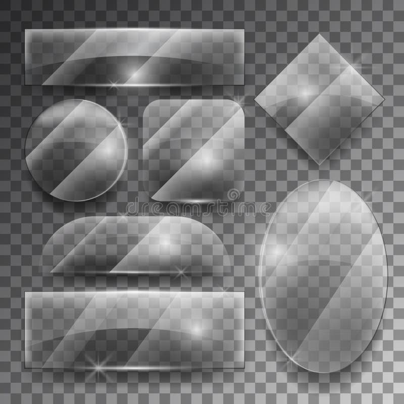 Vector Transparent Glass Plates Set Stock Vector - Illustration of ...