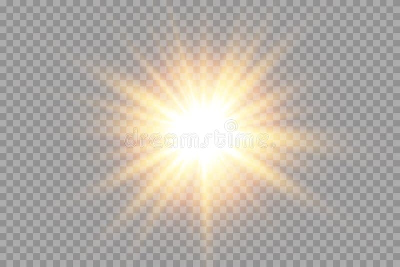 Vector Transparent Golden Sunlight Special Lens Flare Light Effect. Sun ...
