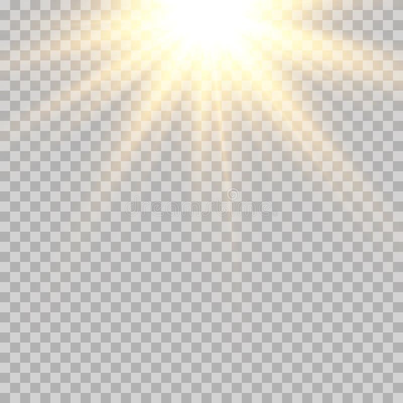 Vector Transparent Golden Sunlight Special Lens Flare Light Effect. Sun ...