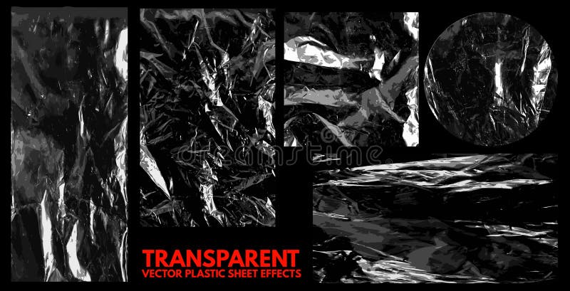 Vector Transparent Plastic Packaging Sheets Effect Stock Vector ...